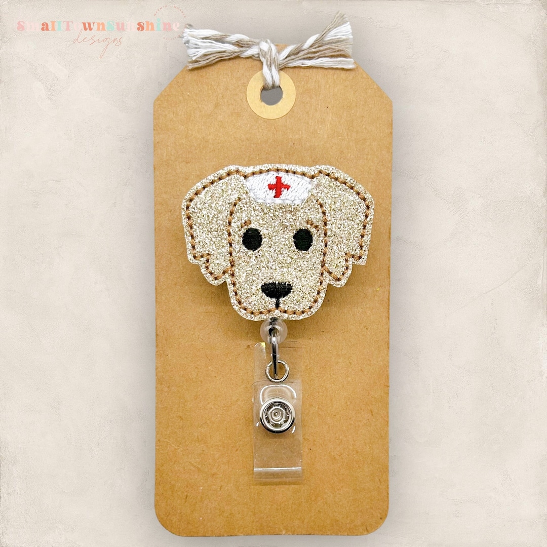 Nurse Dog Badge Reel, Goldie Dog Badge Reel, Vet Badge Reel, Vet ...