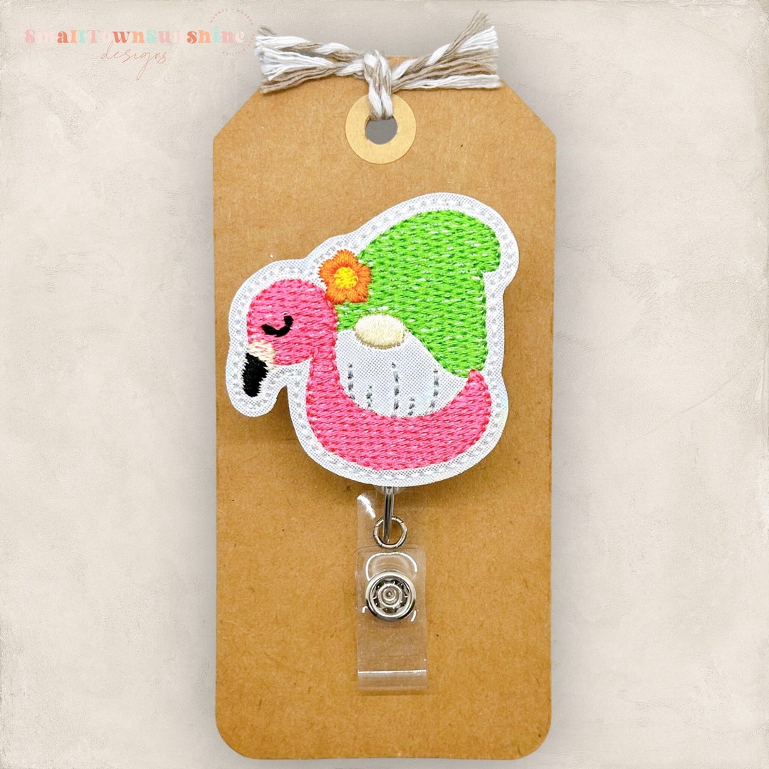 Pool Floatie Gnome Badge Reel, Cute Summer Badge Reel, Nurse Badge Clip ...