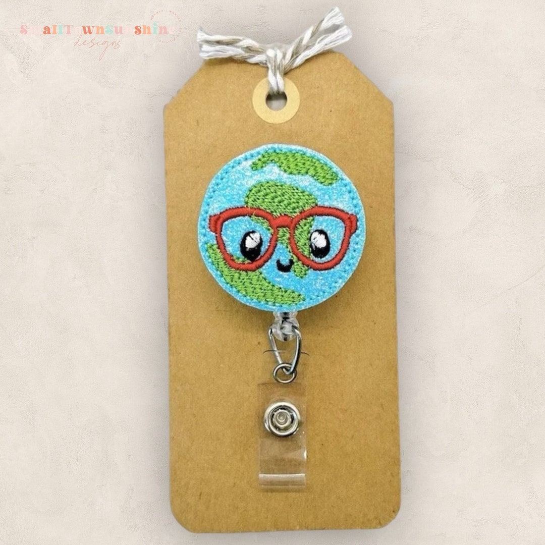 Geeky Earth Badge Reel, Earth Day Badge Reel, Teacher Lanyard, Nurse ...