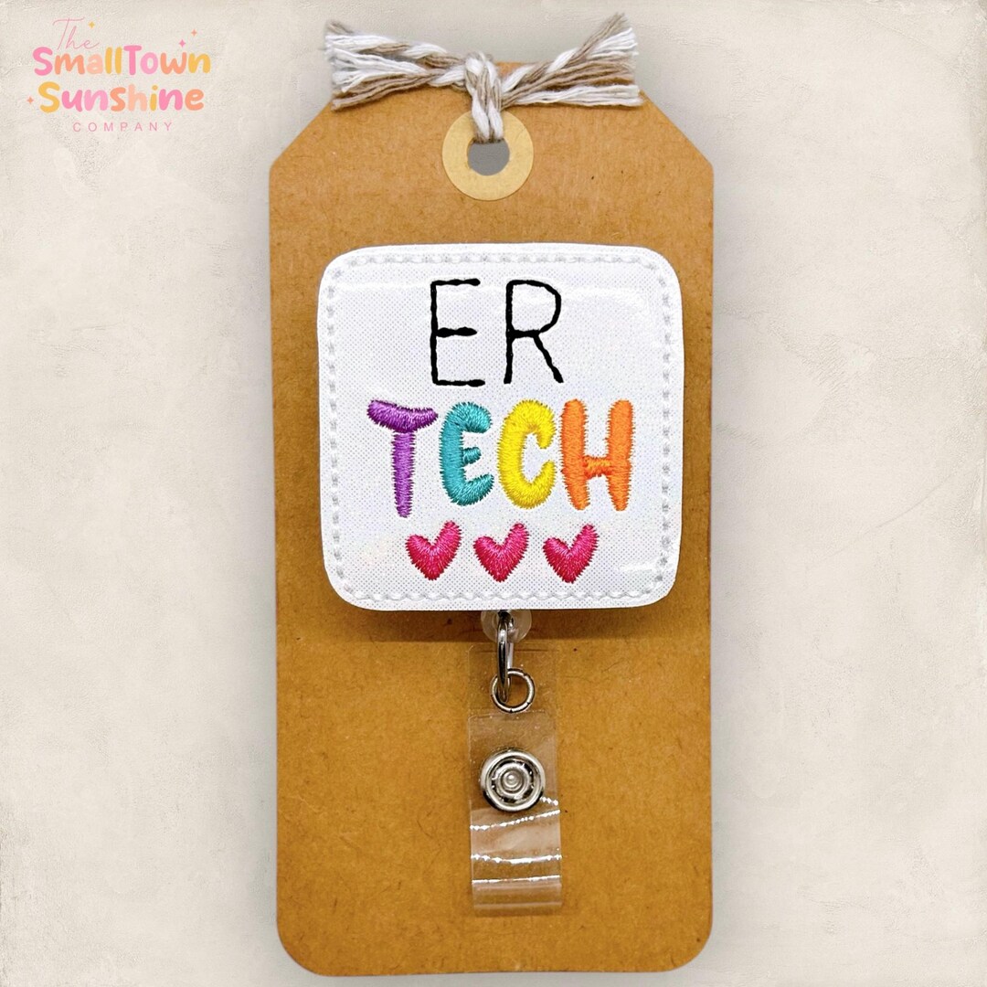 ER Tech Badge Reel, Emergency Department Technician Badge Clip, Medical ...