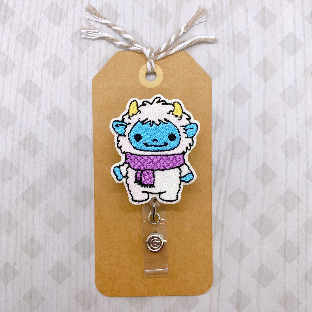 Cute Yeti Badge Reel, Abominable Snowman Badge Reel, Winter Badge ...