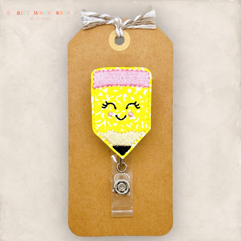 Cute Pencil Badge Reel, Teacher Lanyard, Student Teacher Appreciation ...