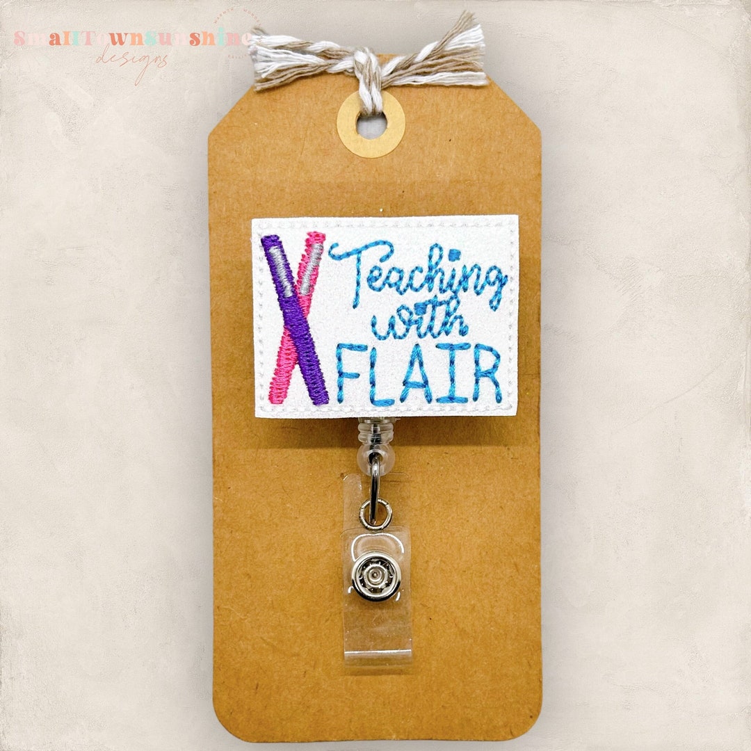 Teaching With Flair Badge Reel, Teacher Badge Clip, Student Teacher ...