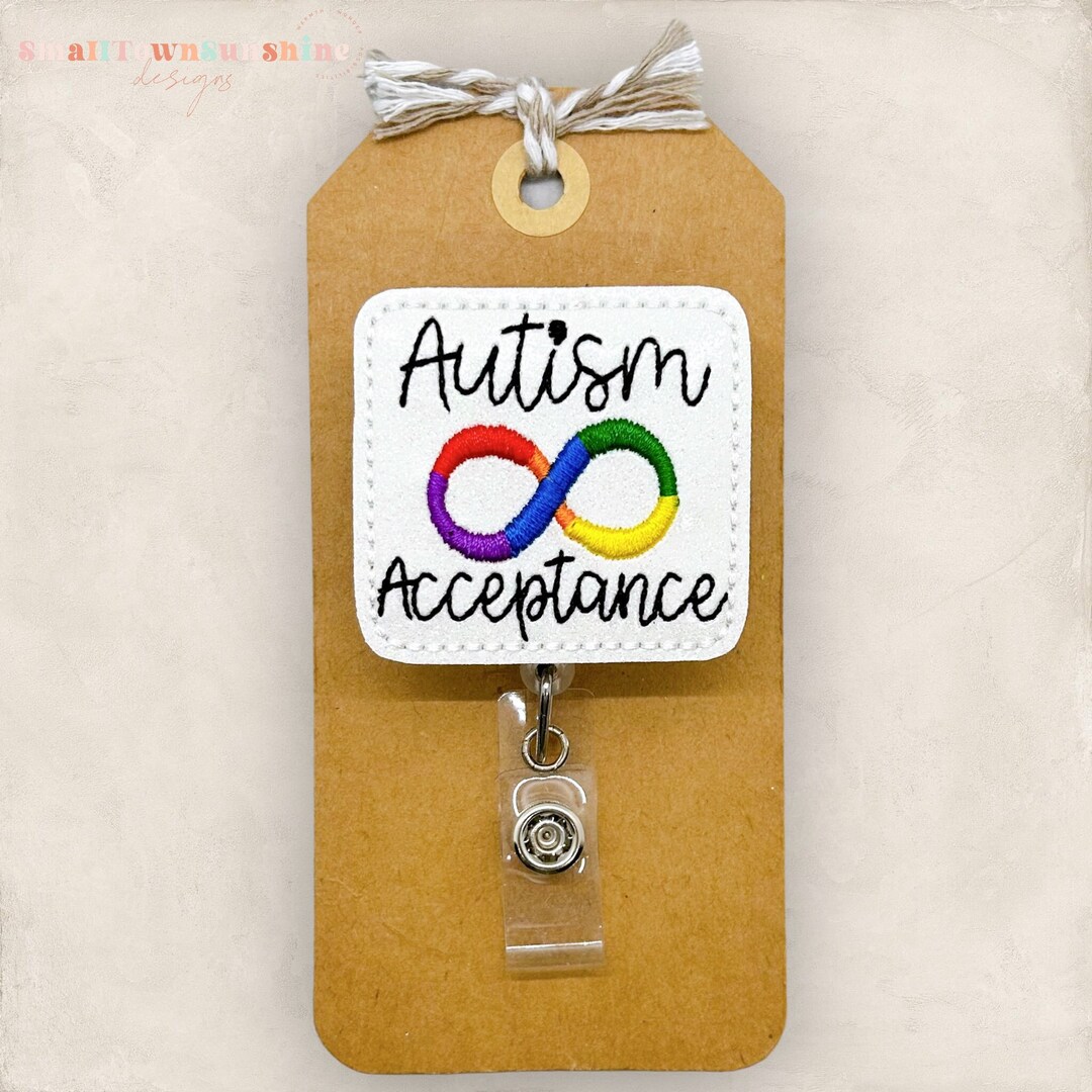 Autism Acceptance Badge Reel, Neurodiverse Badge Reel, SLP Badge Holder ...