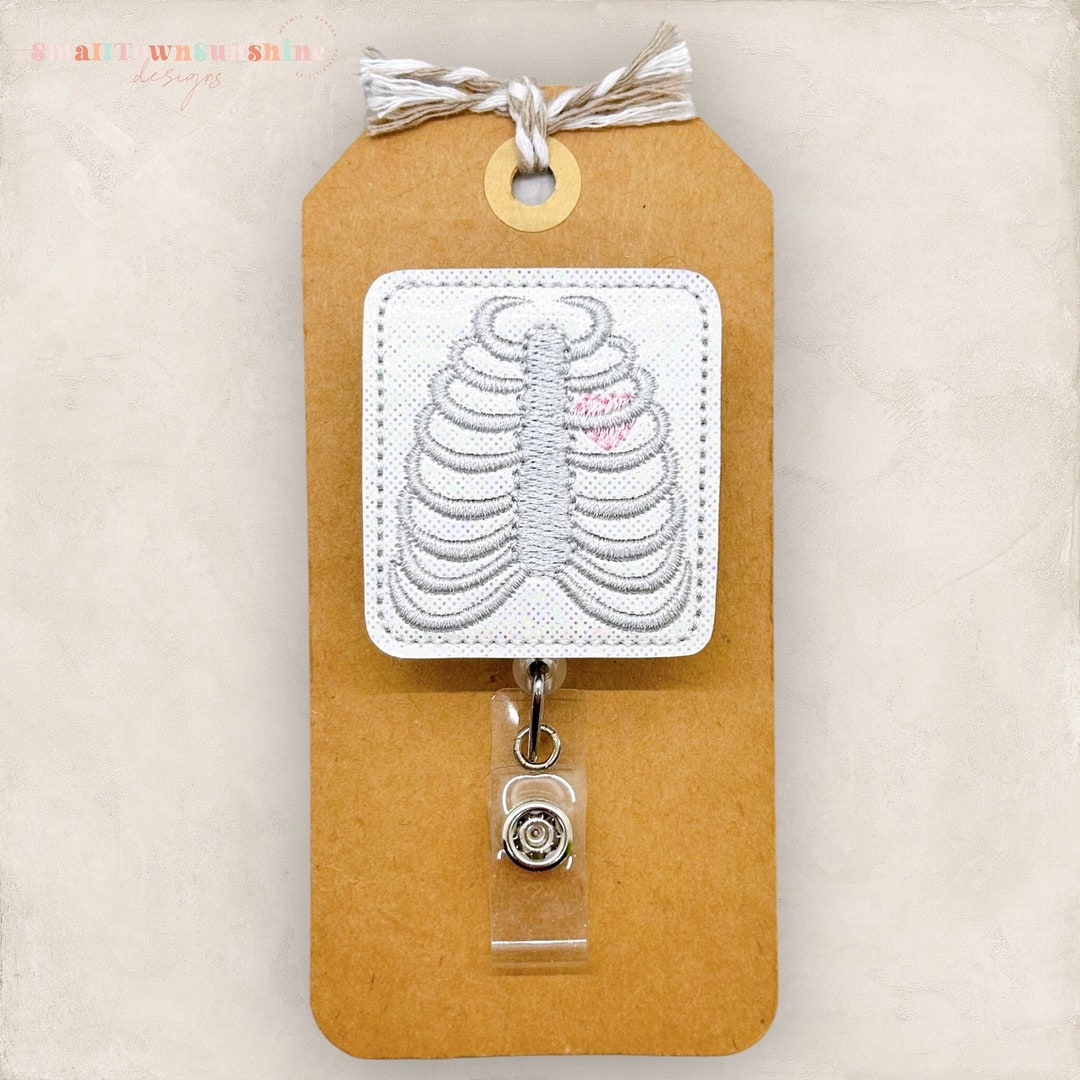 Rib X-ray Badge Reel, Chest Radiograph Badge Reel, Xray Tech Badge Clip ...