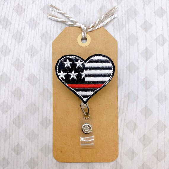 Thin Red Line Badge Reel Firefighter Badge Reel Nurse Badge - Etsy