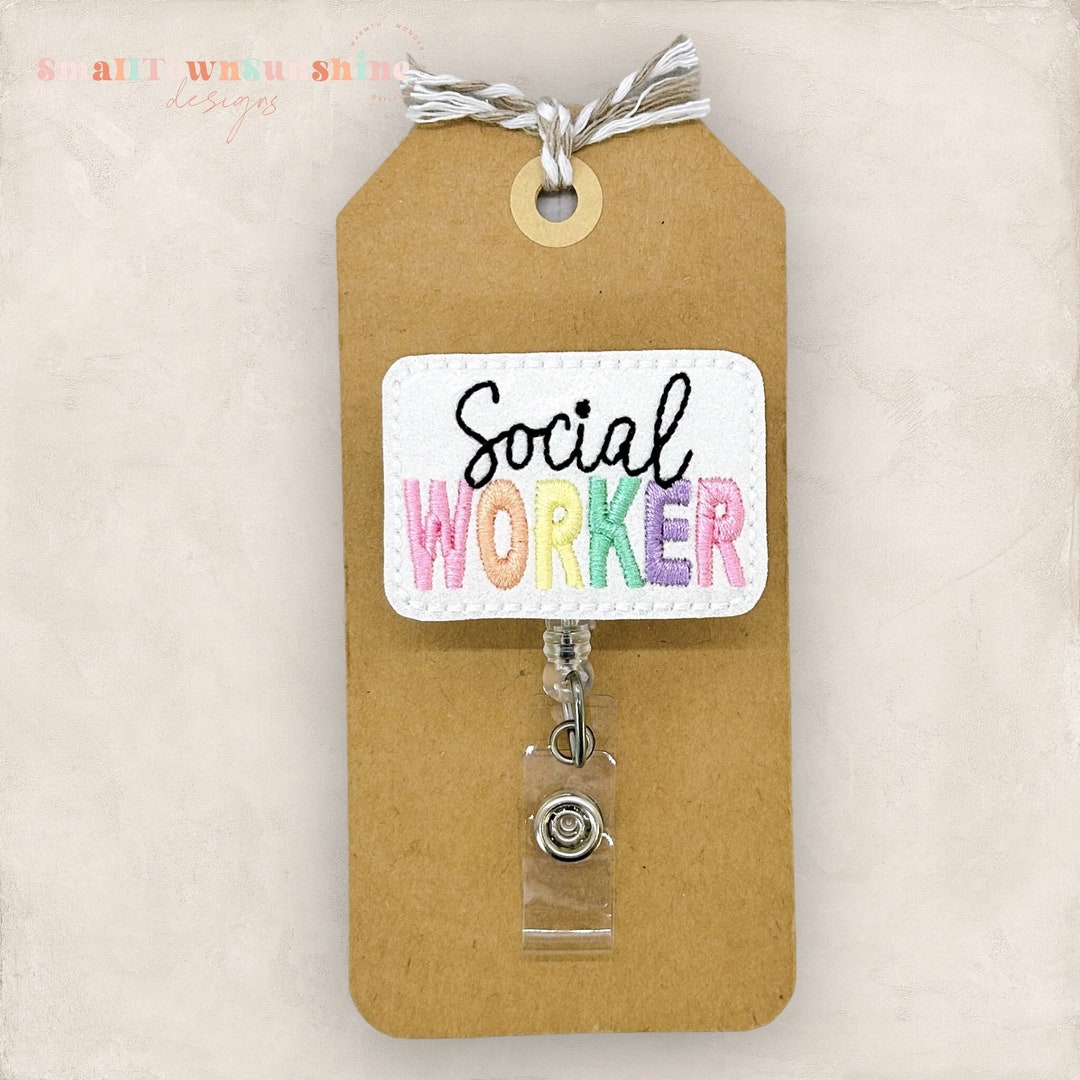 Social Worker Badge Reel, Social Worker ID Badge Holder, Retractable ID ...