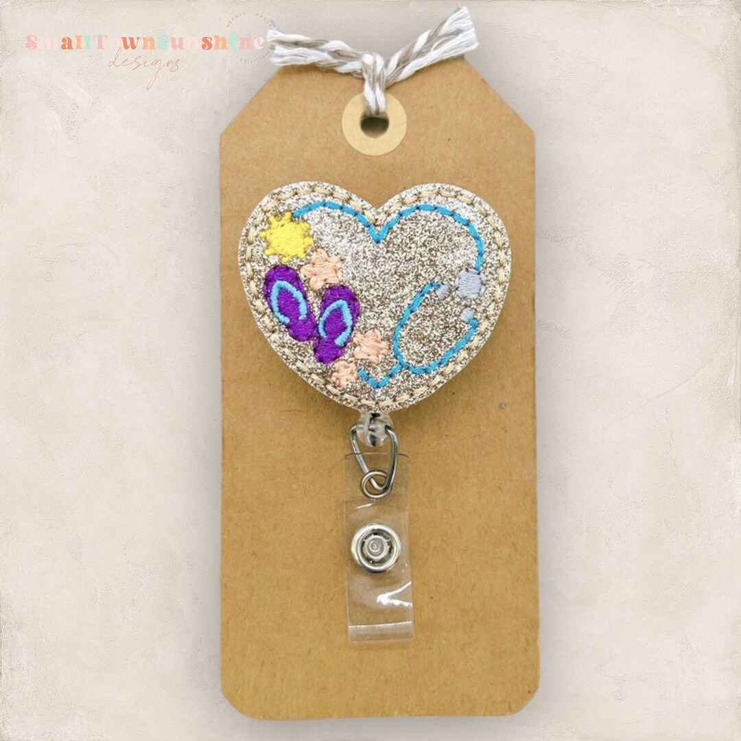 Summer Stethoscope Badge Reel, Beach Badge Reel, Nurse Badge Clip ...
