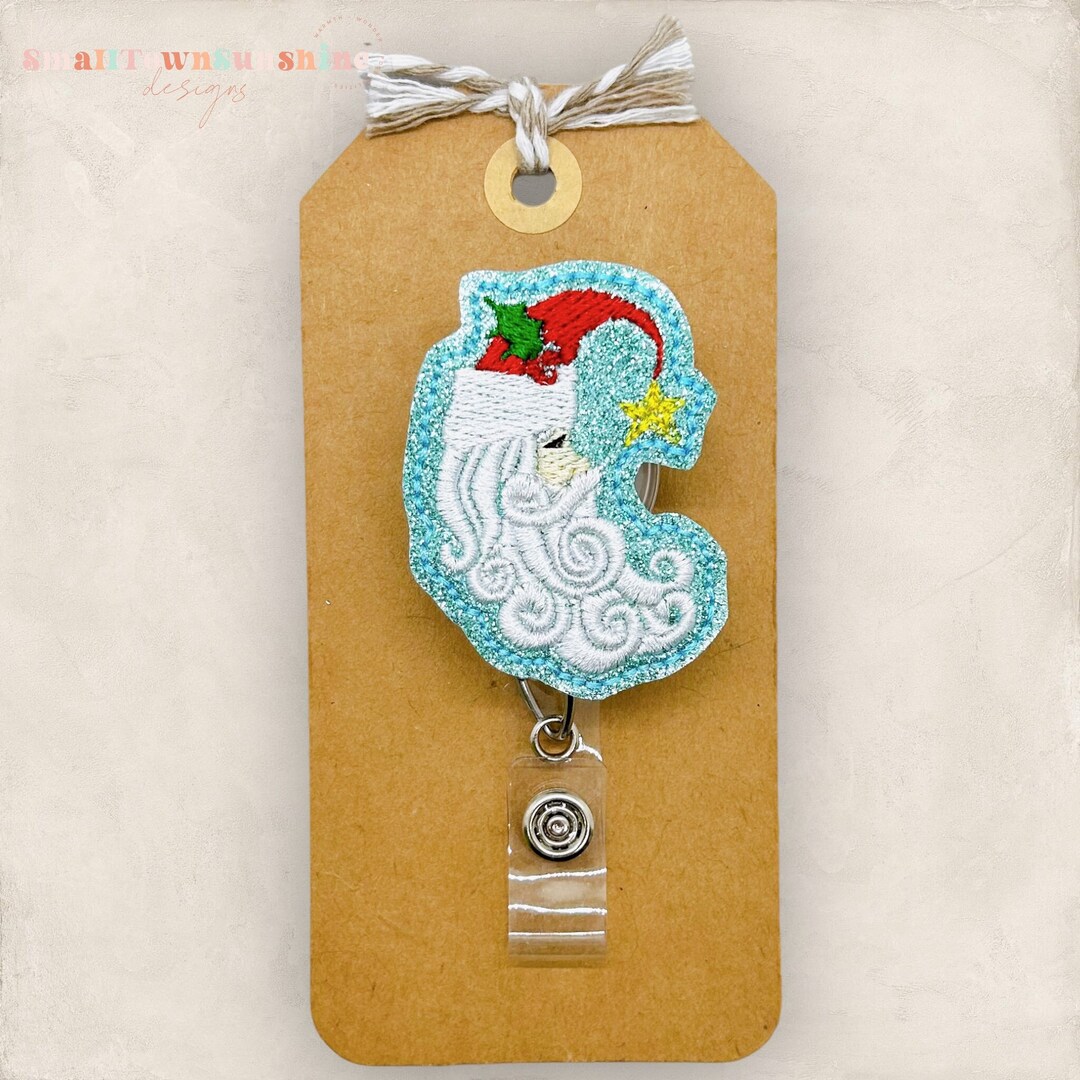 Vintage Santa Badge Reel, Santa Claus Badge Reel, Christmas Badge ...