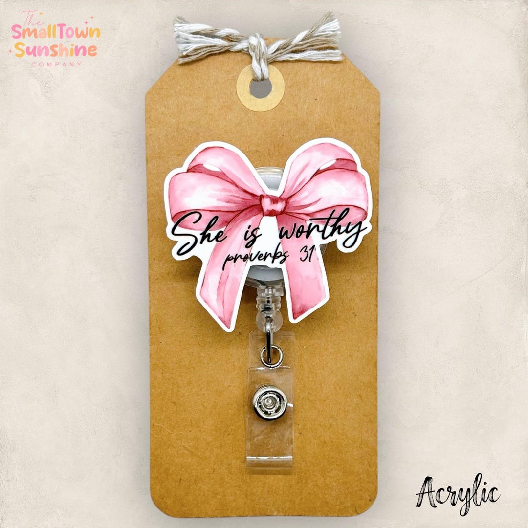 She is Worthy Badge Reel, Christian Badge Reel, Nurse Badge Clip ...