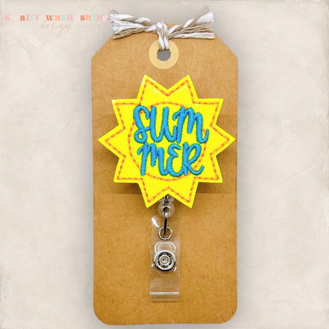 Summer Sun Badge Reel, Sunshine Badge Reel, Nurse Badge Clip, Teacher ...