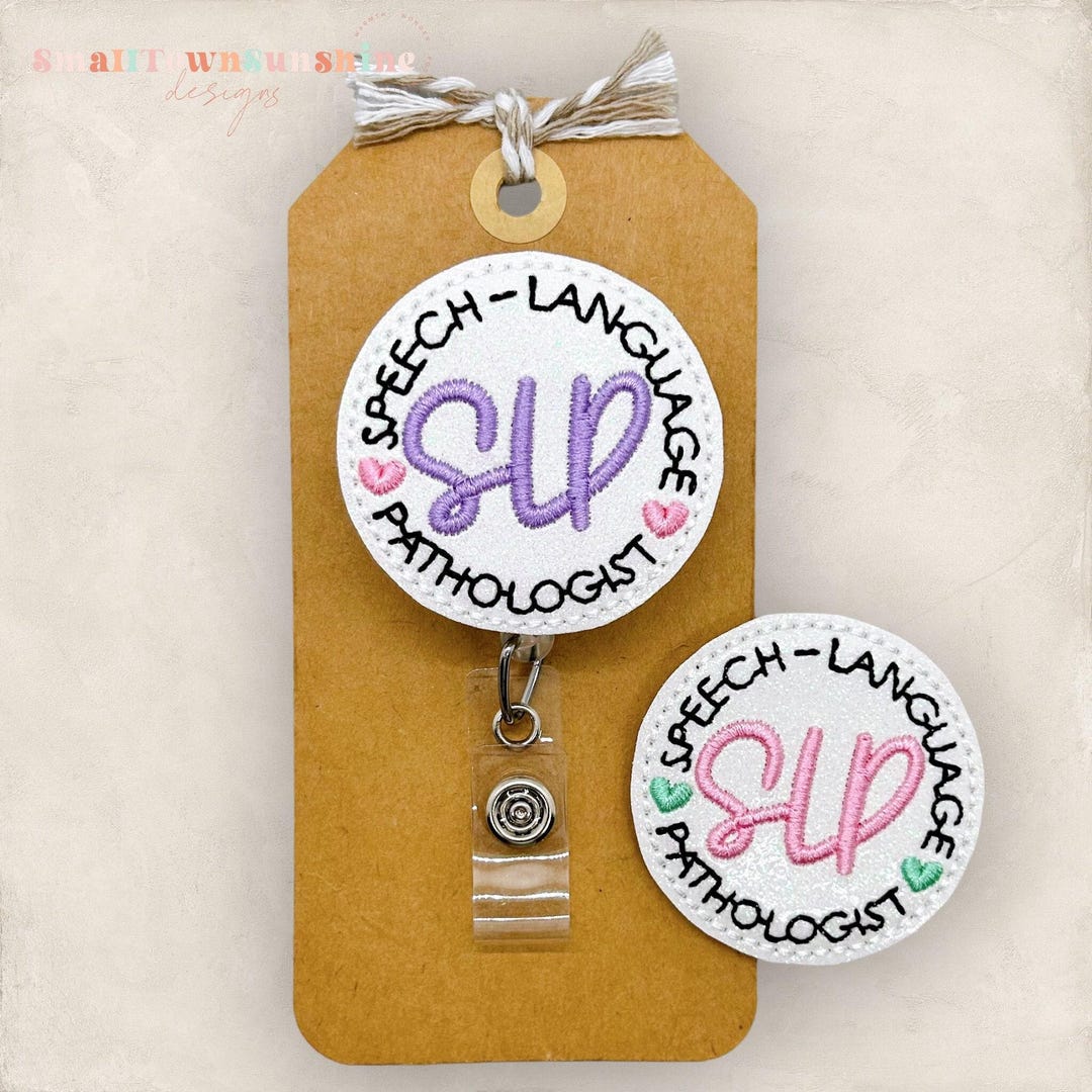 SLP Badge Reel, Speech Language Pathologist Badge Reel, Name Tag ...