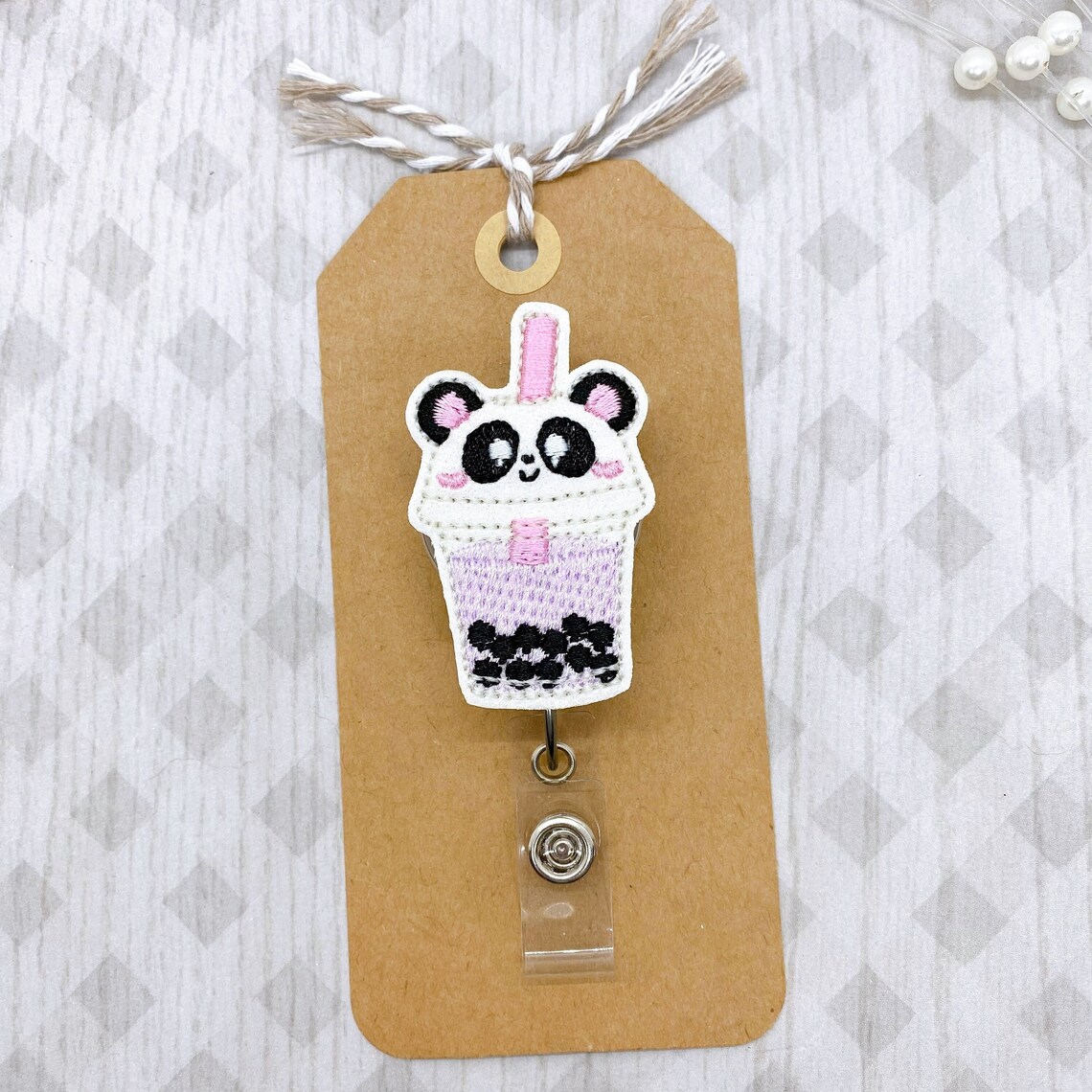 Panda Boba Tea Badge Reel Boba Tea Badge Clip Nurse Badge - Etsy