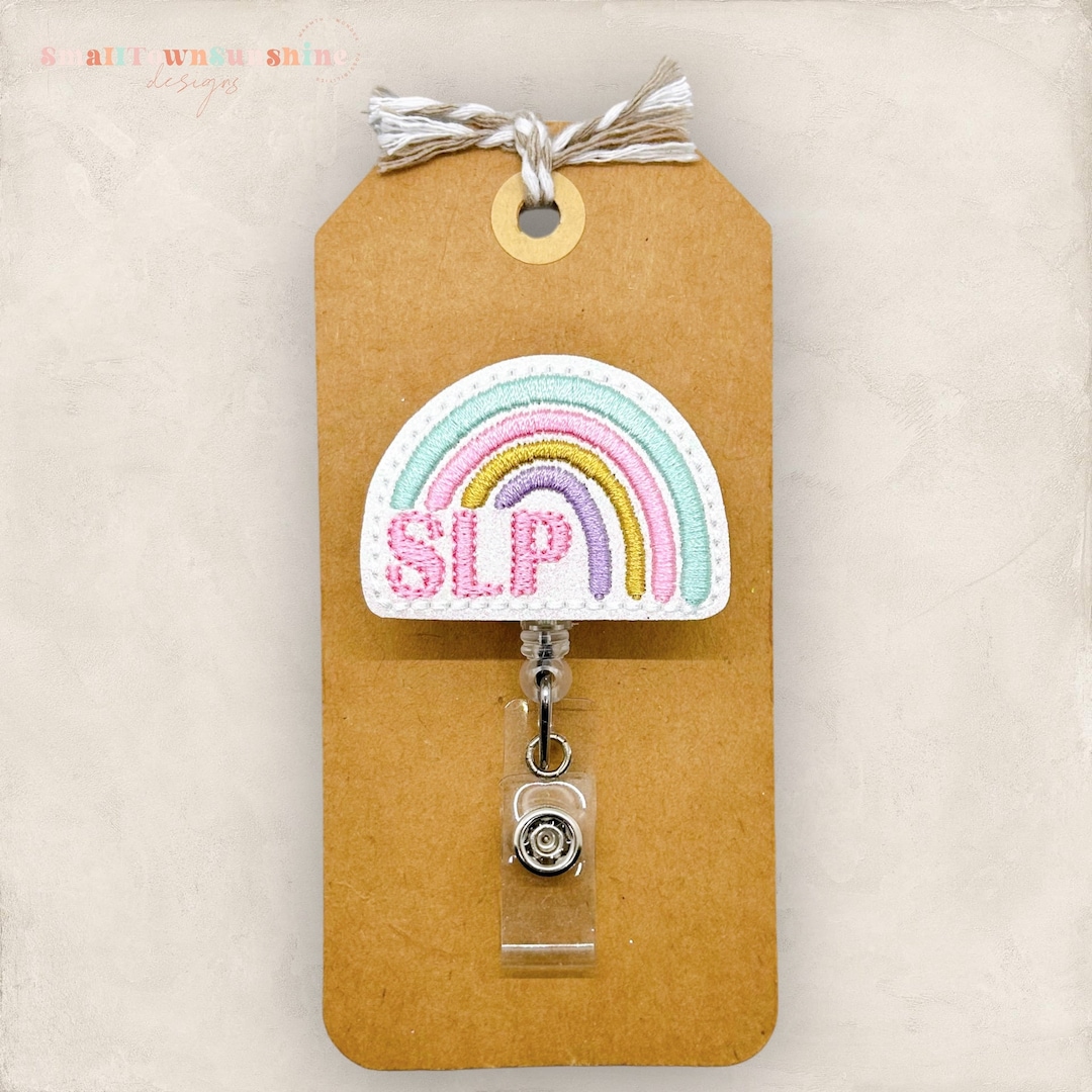 SLP Rainbow Badge Reel, Speech Language Pathologist Badge Reel ...