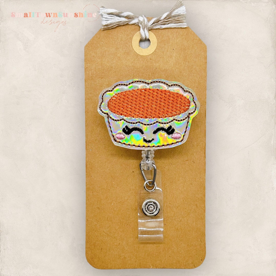 Pumpkin Pie Badge Reel, Thanksgiving Pie Badge Holder, Nurse Badge ...