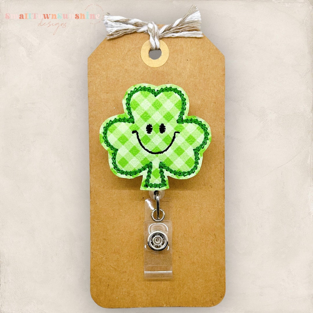 Happy Clover Badge Reel, St Patrick’s Day Badge Reel, Nurse Badge Clip ...