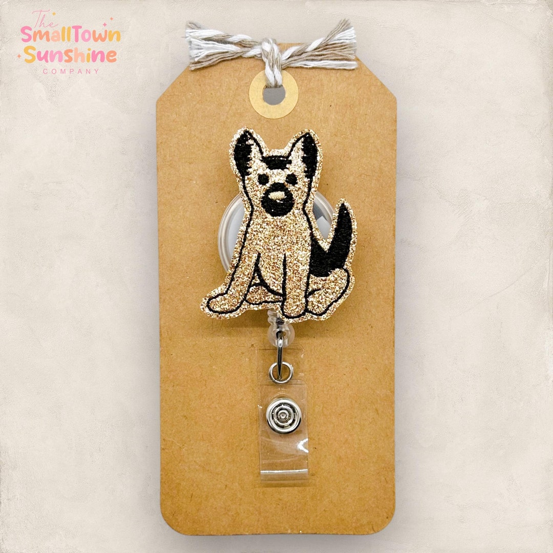 German Shepherd Badge Reel, Animal Badge Reel, Dog Badge, Nurse Badge ...