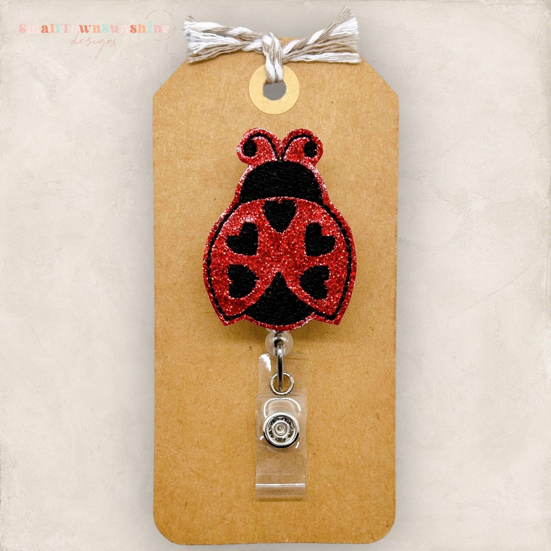 Ladybug Badge Reel, Spring Badge Reel, Bug Badge Reel, Nurse Badge Clip ...
