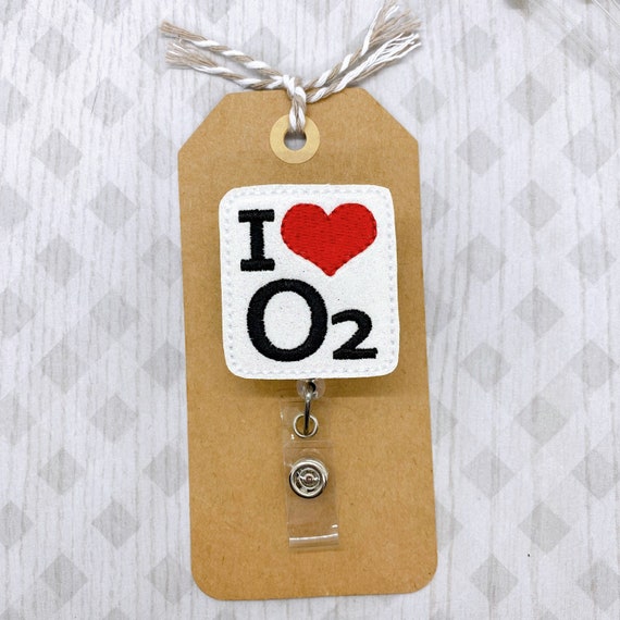 I Love O2 Badge Reel Oxygen Badge Reel Respiratory Therapist - Etsy