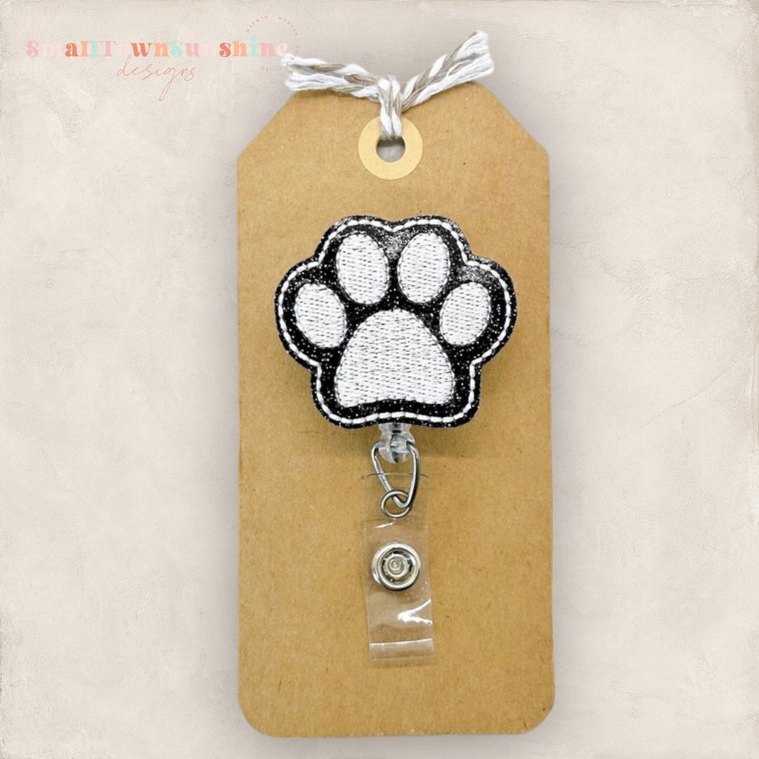 Paw Print Badge Reel, Animal Lover Badge Reel, Vet Badge Clip, Nurse ...
