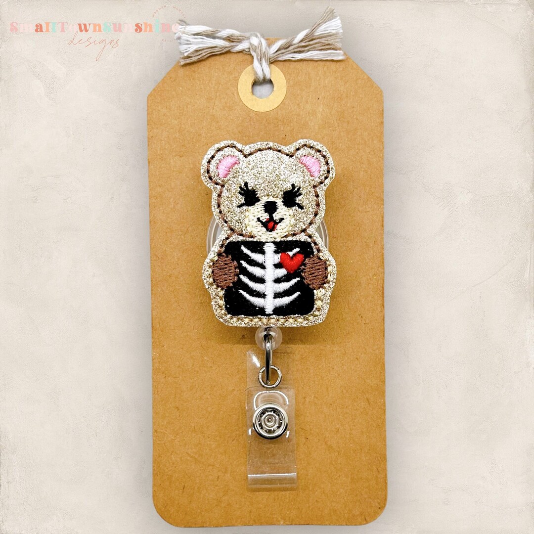 X-ray Bear Badge Reel, Xray Tech Badge Reel, Nurse Badge Clip, Hospital ...