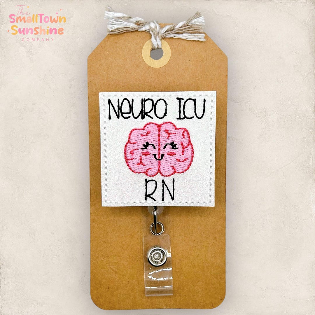 Neuro ICU RN Retractable Badge Reel: Brain Nurse Id Holder, Name Tag ...