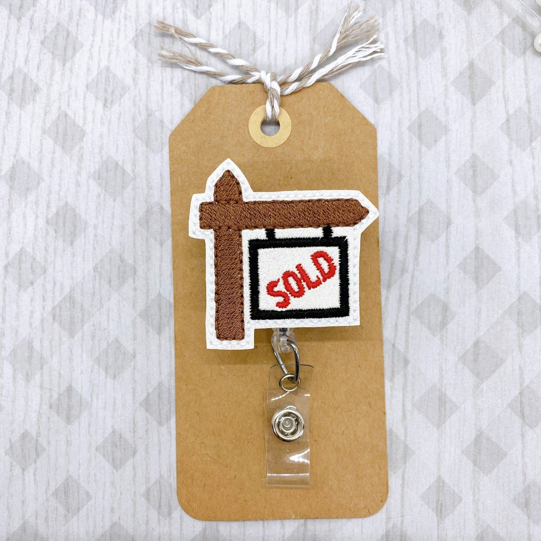 Realtor Badge Reel, Sold Sign Badge Clip, Real Estate Agent Name Badge ...