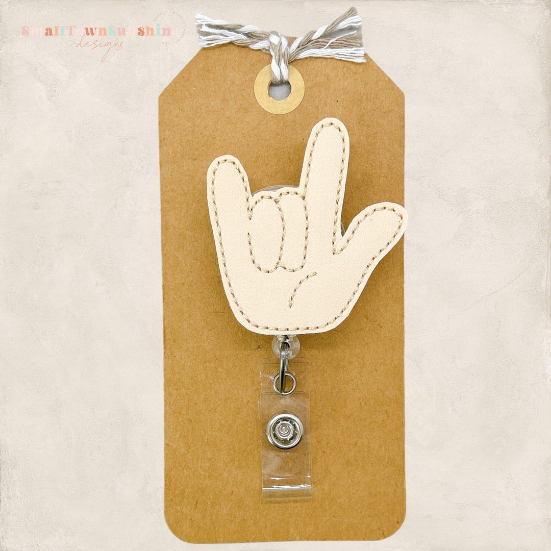 ASL I Love You Badge Reel Sign Language Badge Reel I Love - Etsy