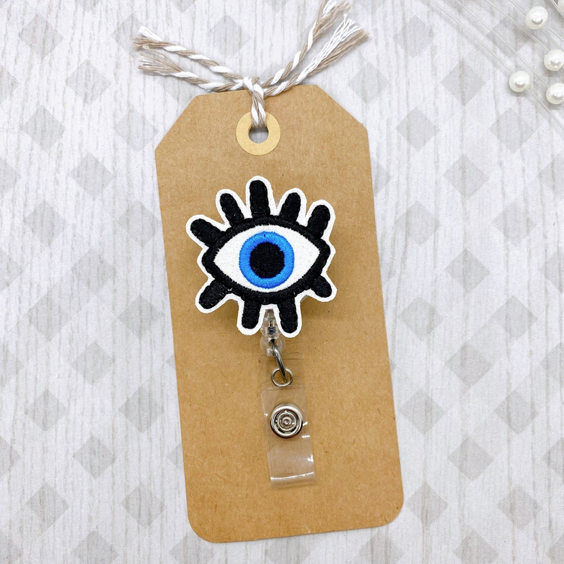 Evil Eye Badge Reel Protection Badge Reel Evil Eye Badge | Etsy