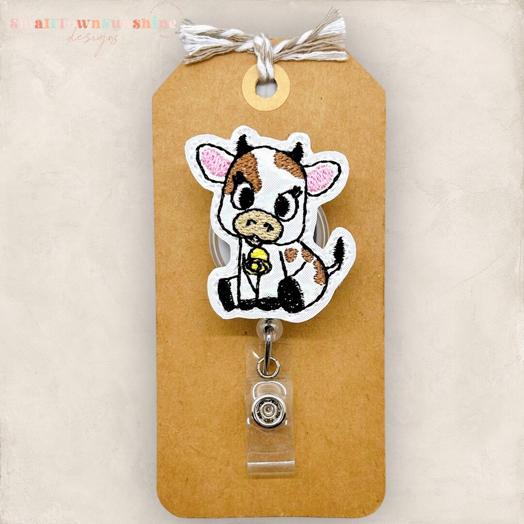 Baby Cow Badge Reel, Farm Animal Badge Reel, Nurse Badge Clip, Teacher ...
