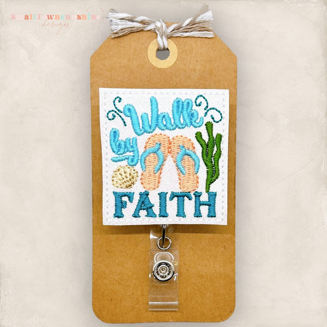 Walk by Faith Badge Reel, Christian Badge Reel, Nurse Badge Clip ...
