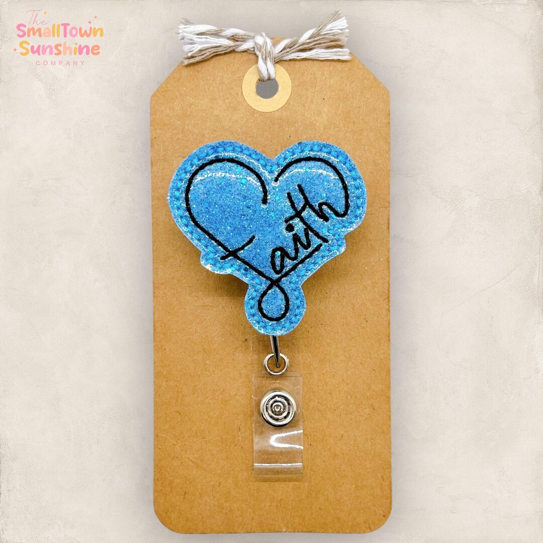 Faith Heart Badge Reel, Christian Badge Reel, Nurse Badge Clip, Teacher ...