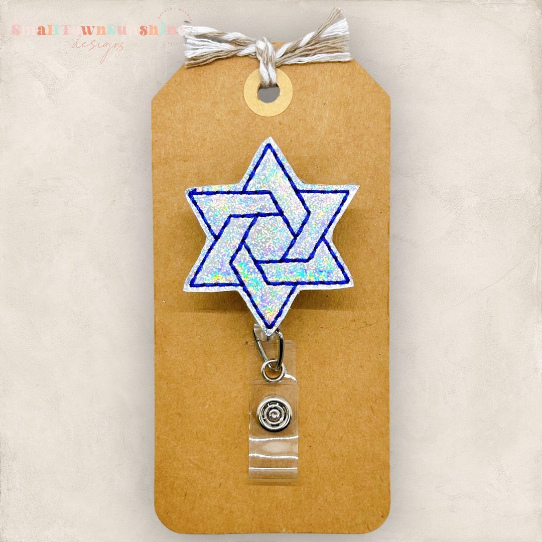 Star of David Badge Reel, Hanukkah Badge Reel, Jewish Badge Clip, Nurse ...