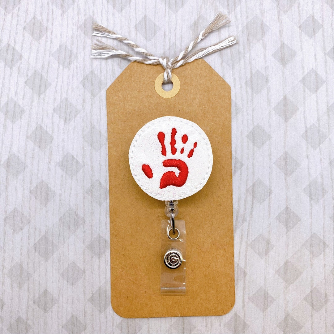 Bloody Handprint Badge Reel, True Crime Badge Reel, Nurse Badge Holder ...