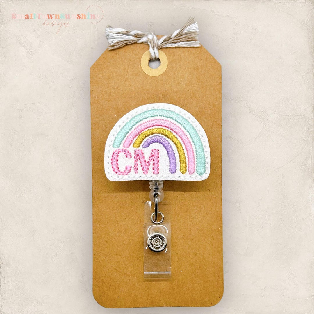 CM Rainbow Badge Reel, Case Manager Badge Clip, Social Services Name ...