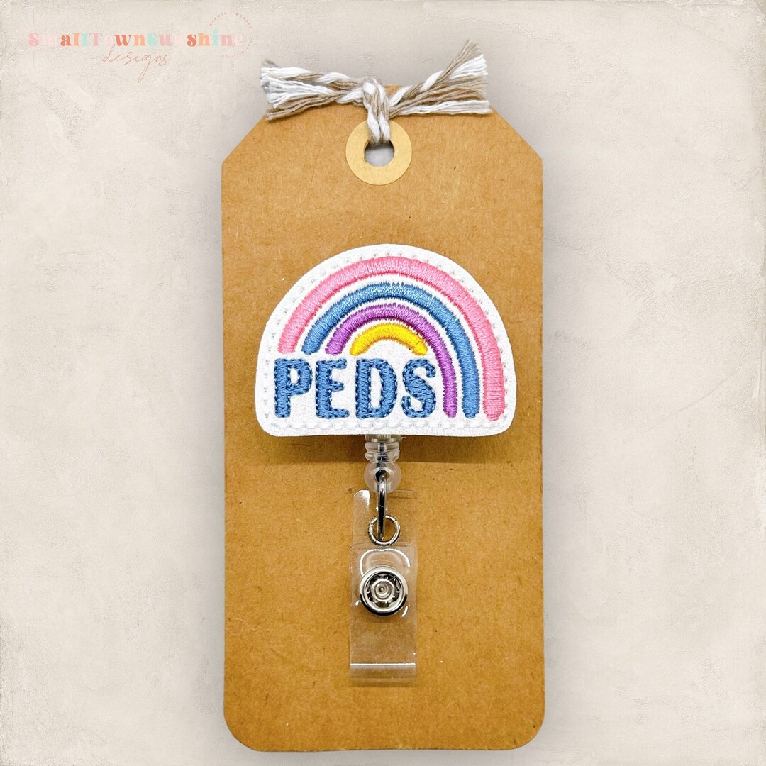 PEDS Rainbow Badge Reel, Pediatrics Badge Reel, Nurse Badge Clip ...