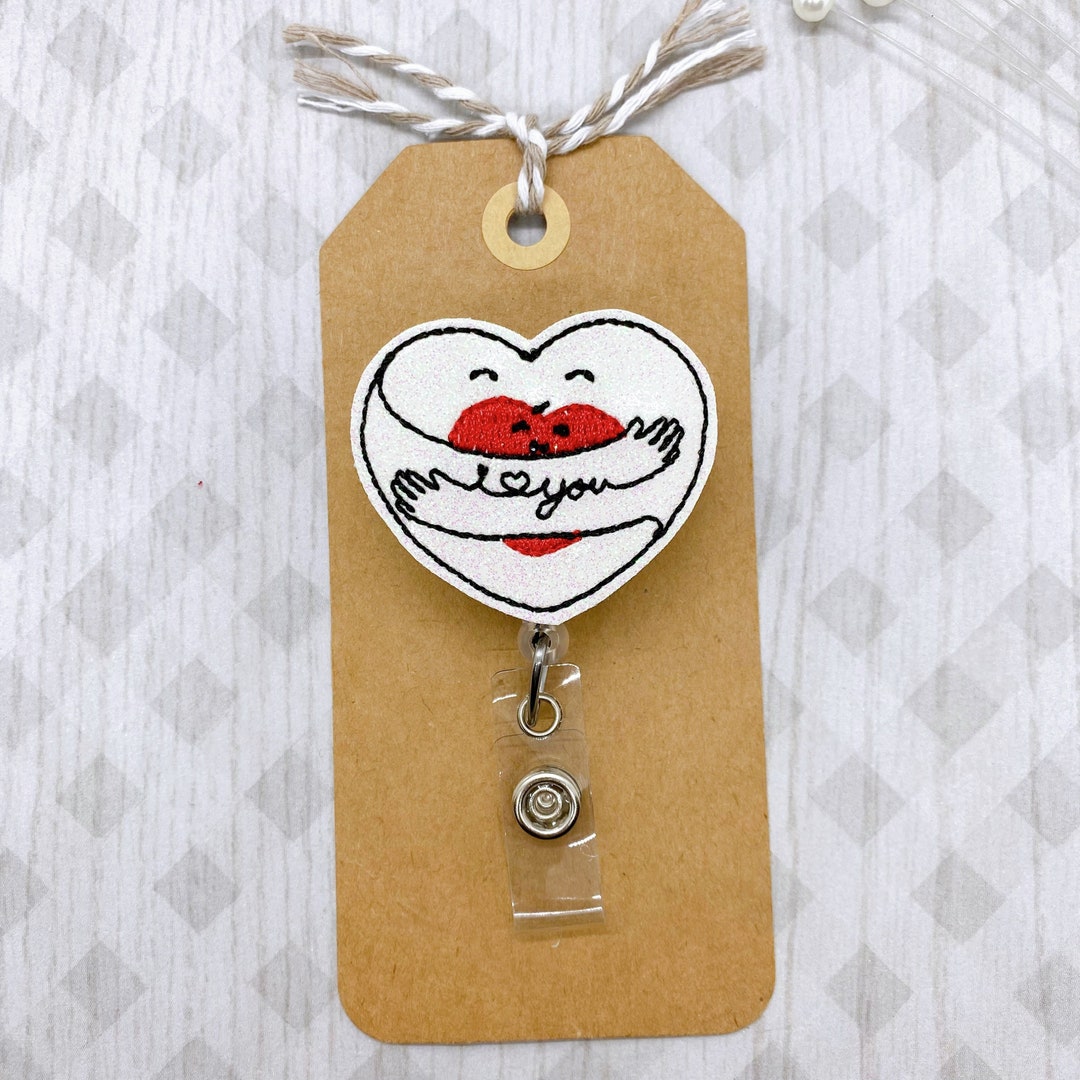 Hug Badge Reel I Love You Badge Clip Valentine Badge Reel - Etsy