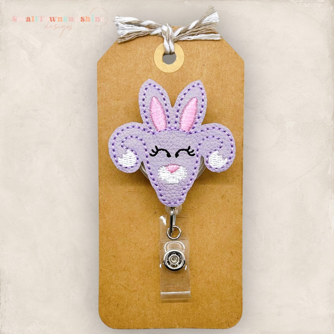 Bunny Uterus Badge Reel, Easter Badge Reel, OBGYN Badge Clip, Fertility ...