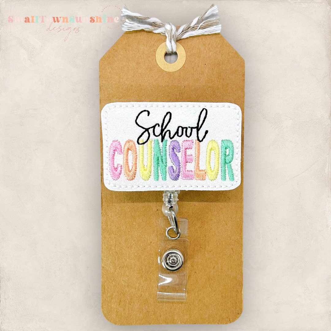 School Counselor Badge Reel, Guidance Counselor Badge Holder, School ...