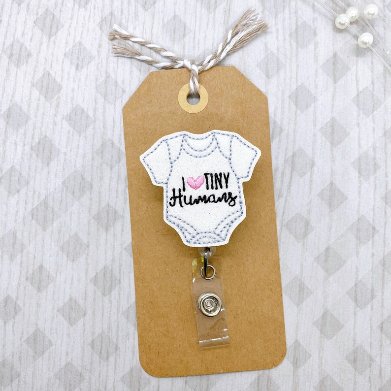 I Love Tiny Humans Badge Reel Peds Badge Holder Nursing | Etsy