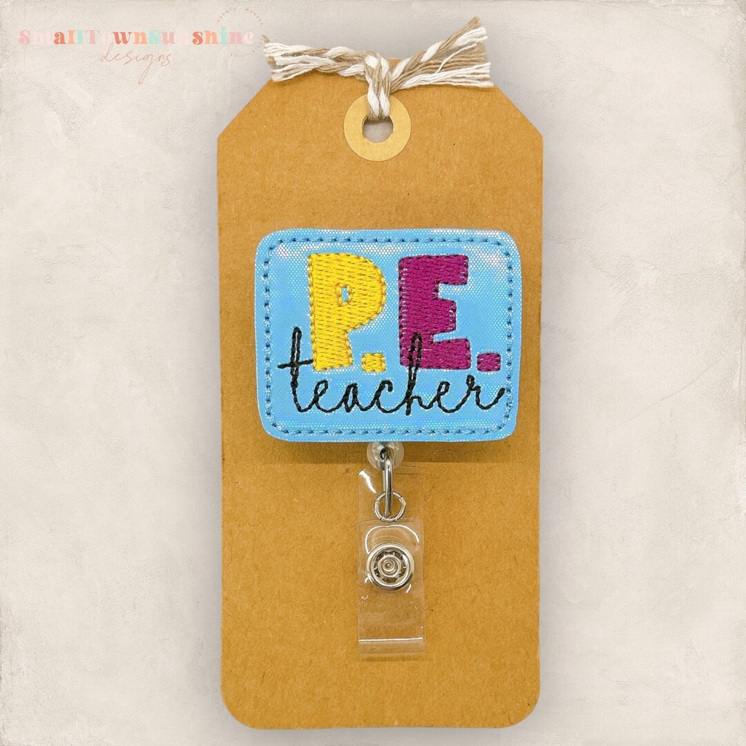 P.E Teacher Badge Reel, Physical Education Badge Clip, School Lanyard ...