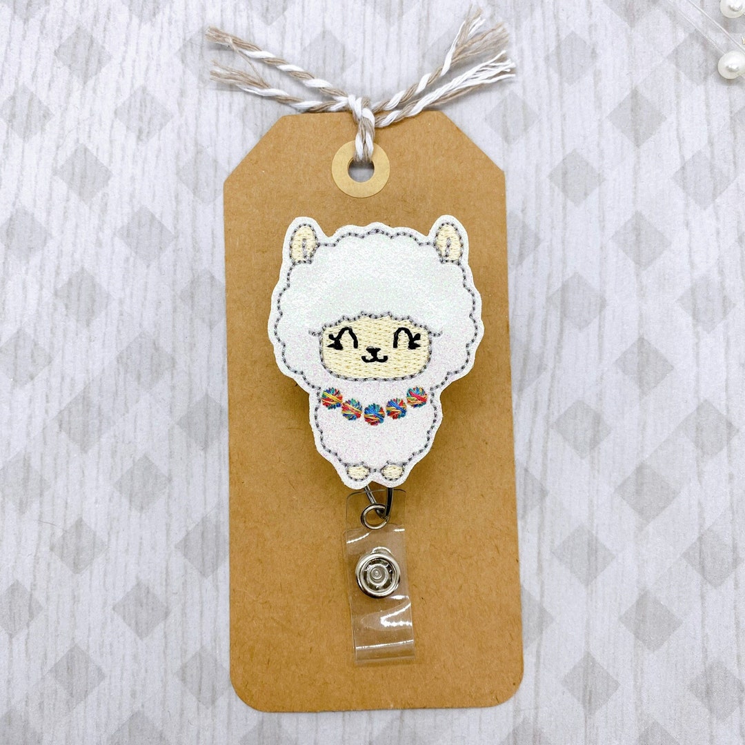 Llama Badge Reel, Festive Llama Badge Clip, Animal Badge Reel ...
