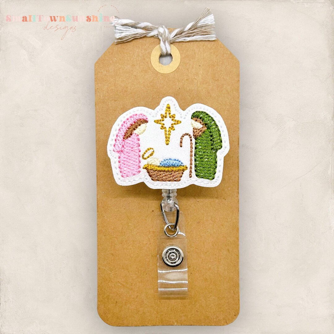 Nativity Badge Reel Baby Jesus Badge Reel Christmas Badge - Etsy
