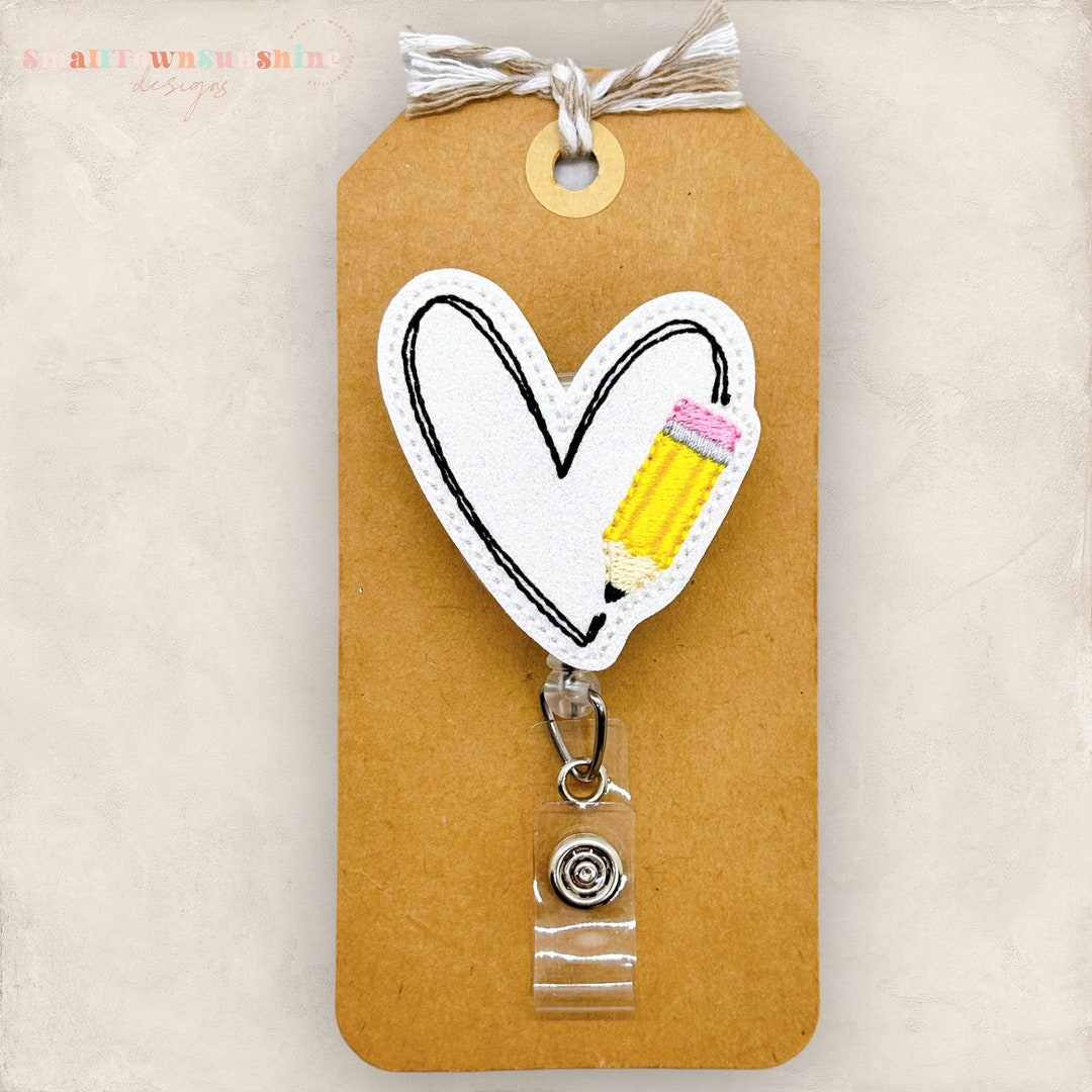 Pencil Badge Reel, Teacher Lanyard, Student Teacher Gift, Teacher ID ...