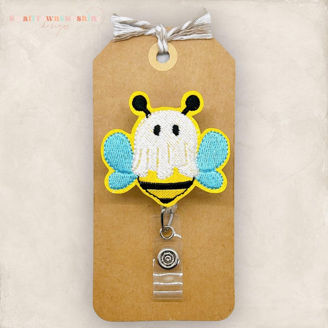 Bee Ghost Badge Reel, Boo Bee Badge Clip, Halloween Badge Reel, Nurse ...