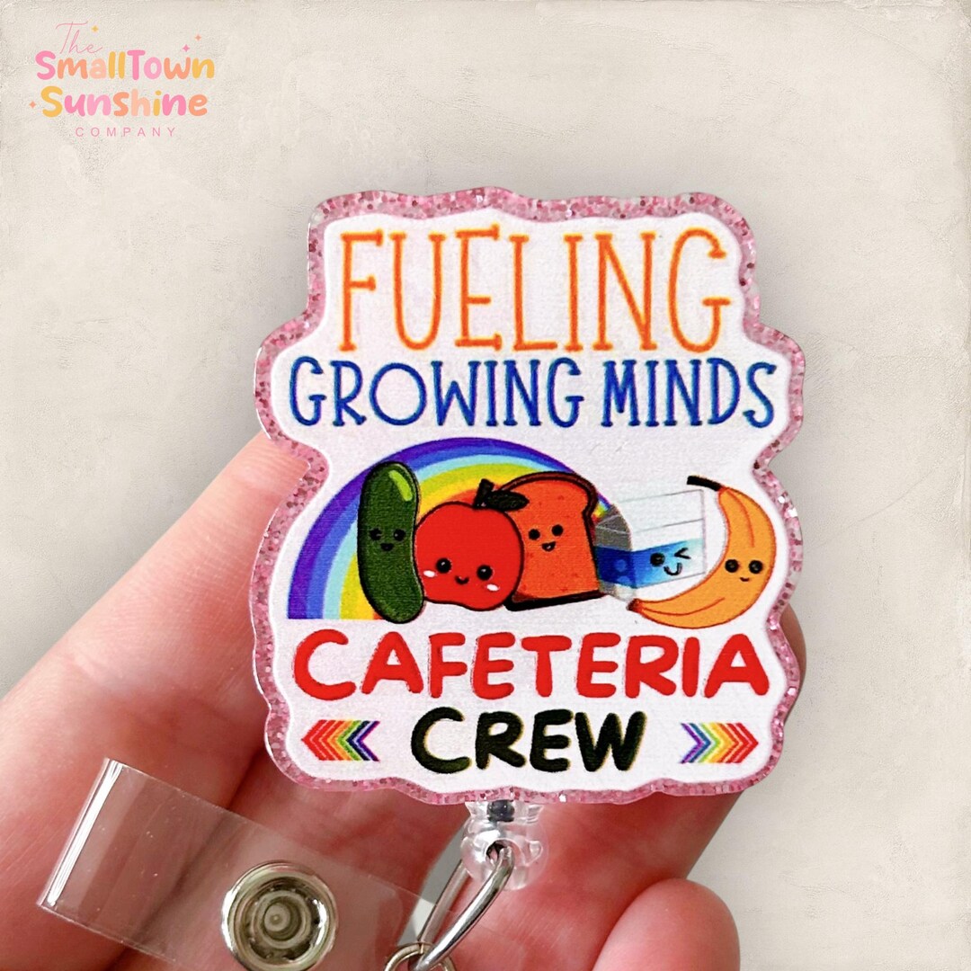 Cafeteria Crew Badge Reel, Lunch Lady Badge Clip, School Food Lanyard ...