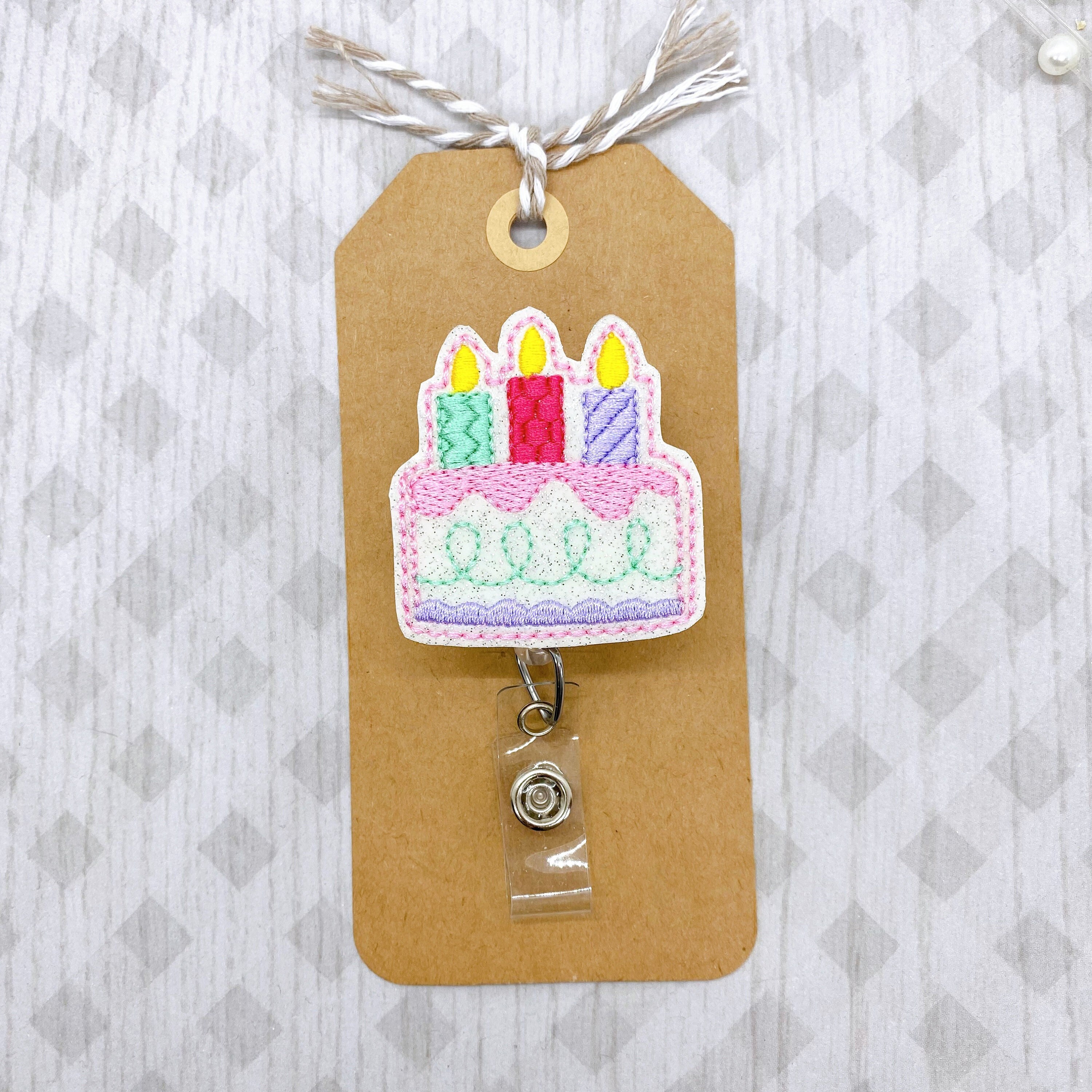 Birthday Cake Badge Reel Birthday Badge Reel Cake Badge | Etsy