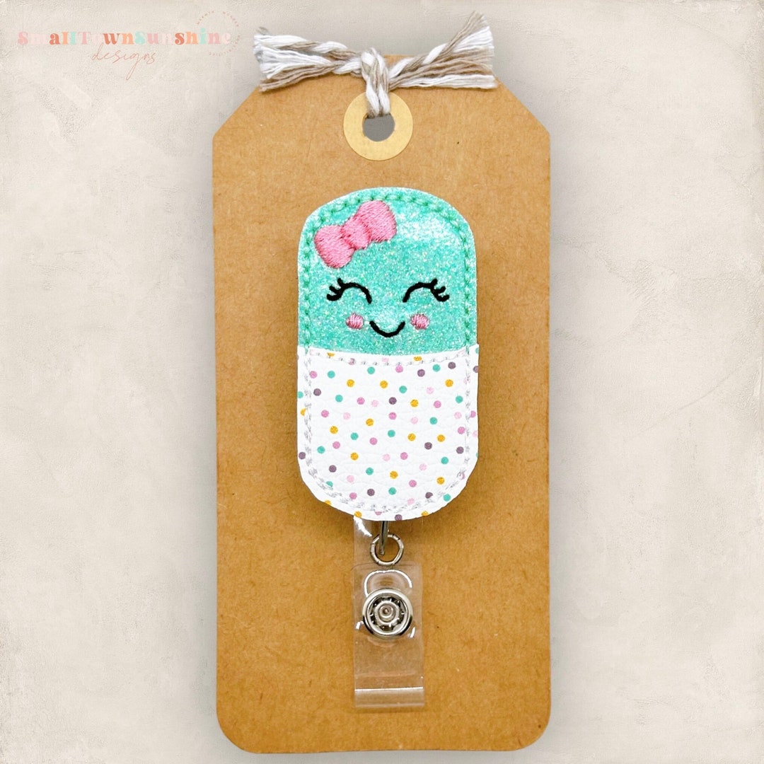 Cute Pill Capsule Badge Reel, Pharmacy Tech Badge Reel, Nurse Badge ...