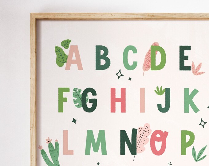 Plant Alphabet Print, Botanical ABC Poster, Classroom Poster, Plant Art ...