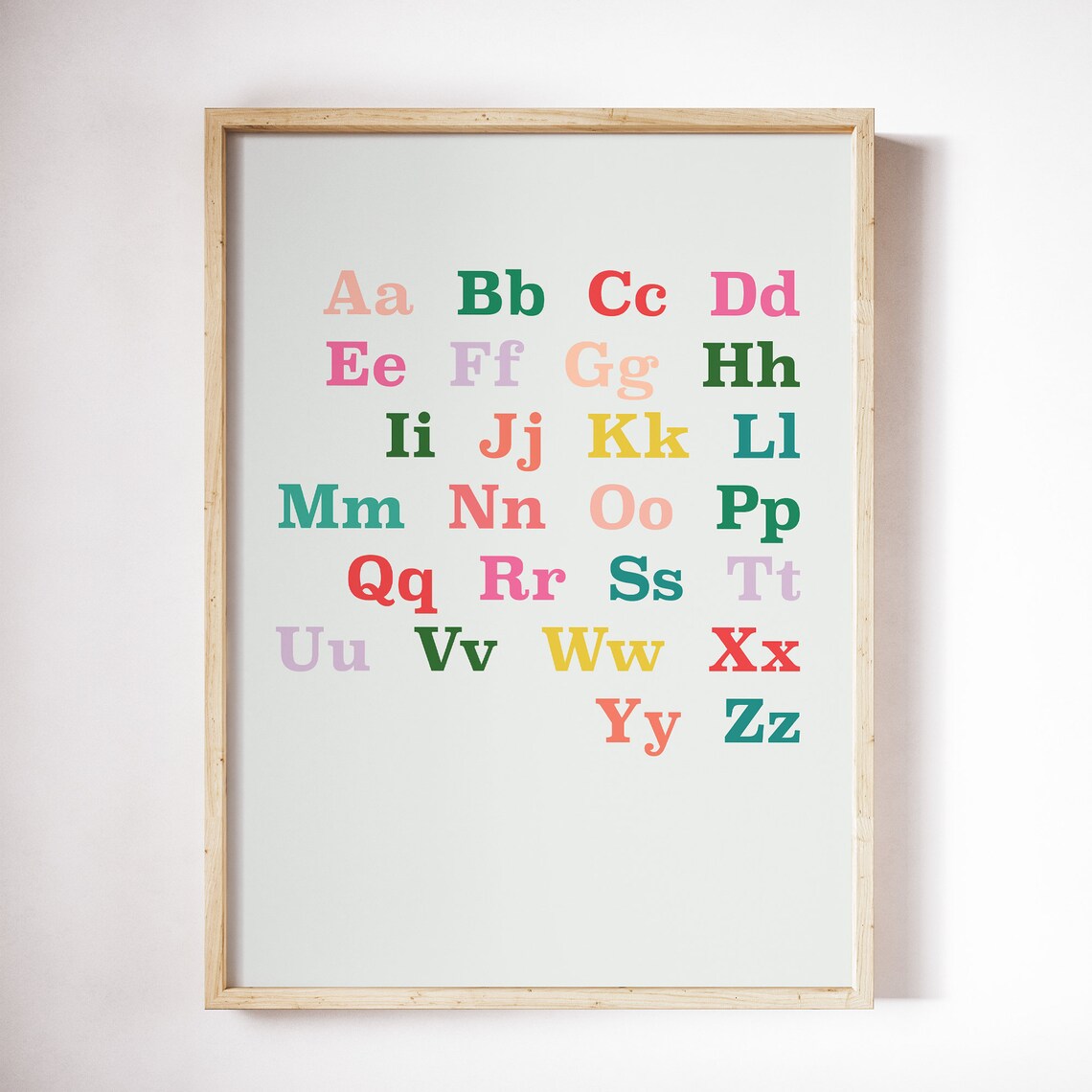 Colorful Alphabet Poster for Nursery Rainbow ABC Print for - Etsy
